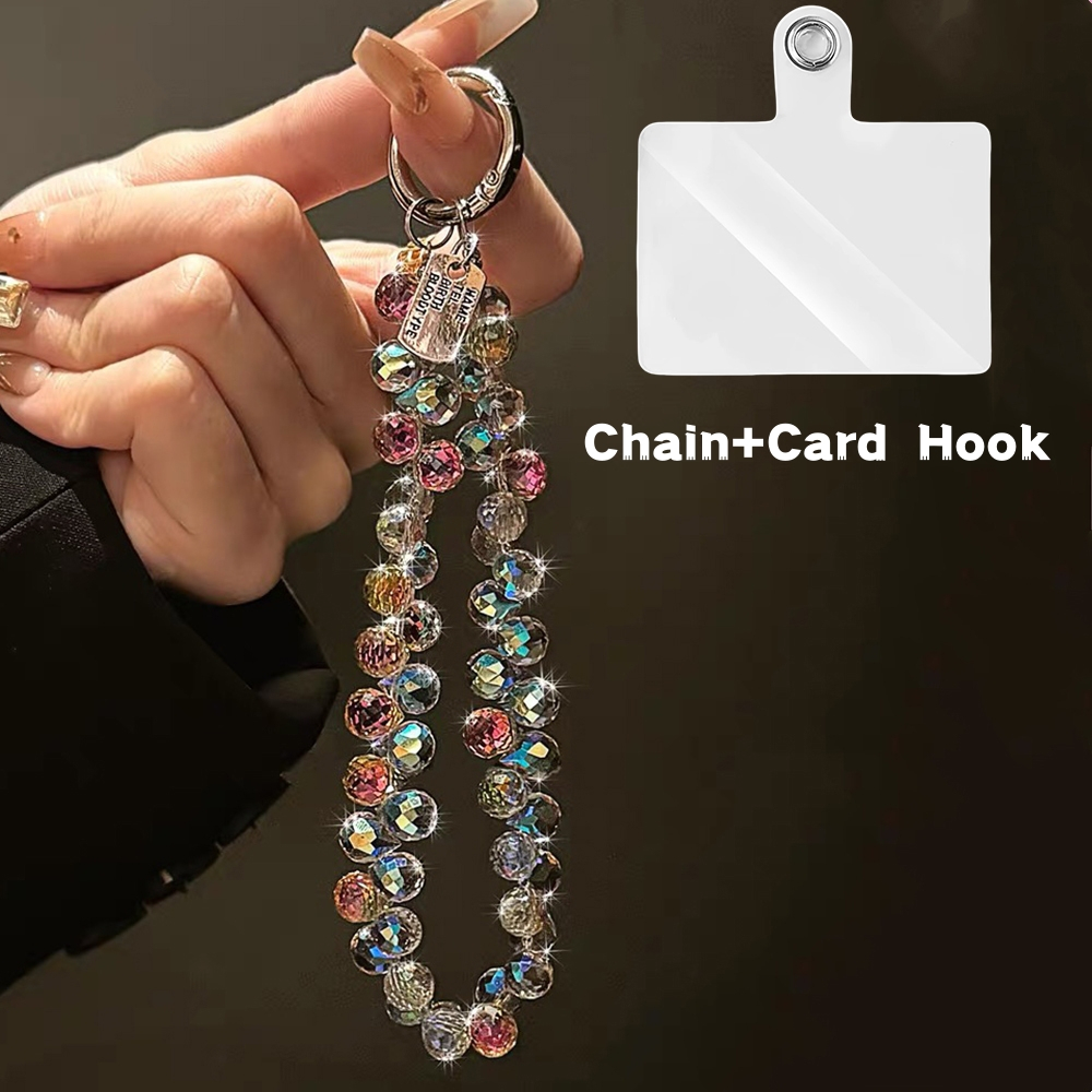 Super Shiny Acrylic Drop Crystal Handheld Chain Keychain, Short Wrist ...