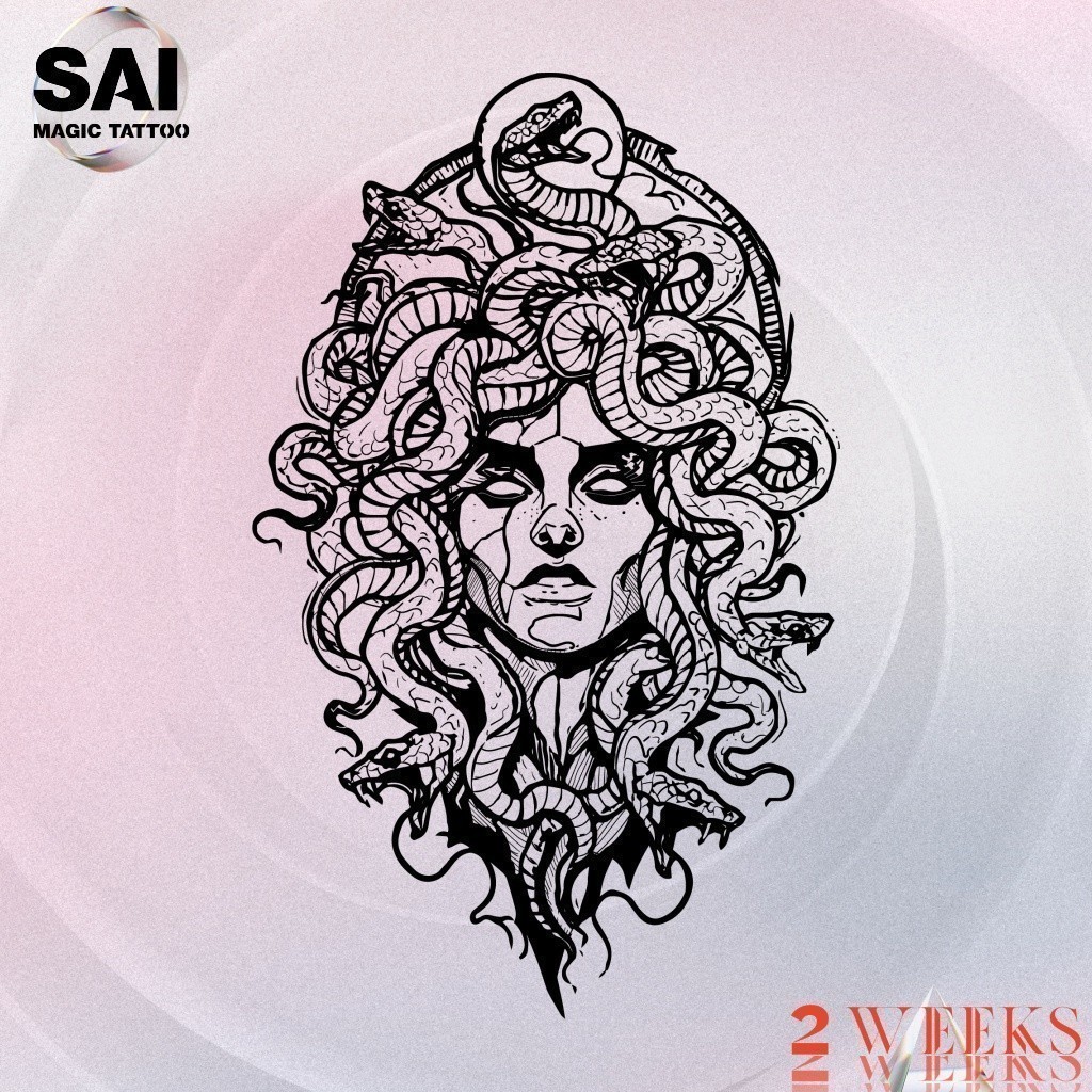 Lasting 2 Weeks Tattoo Sticker Waterproof Lasting Temporary Fake Tattoo ...