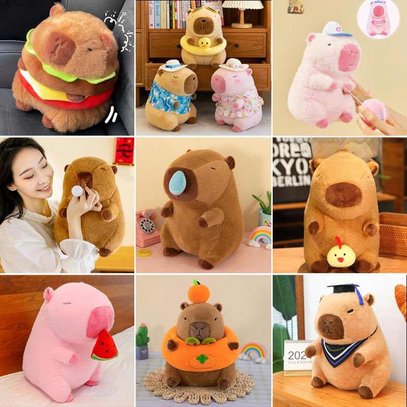 1pc Capibala Doll Pink Backpack Hamburger Capybara Bubble Doll Pull ...