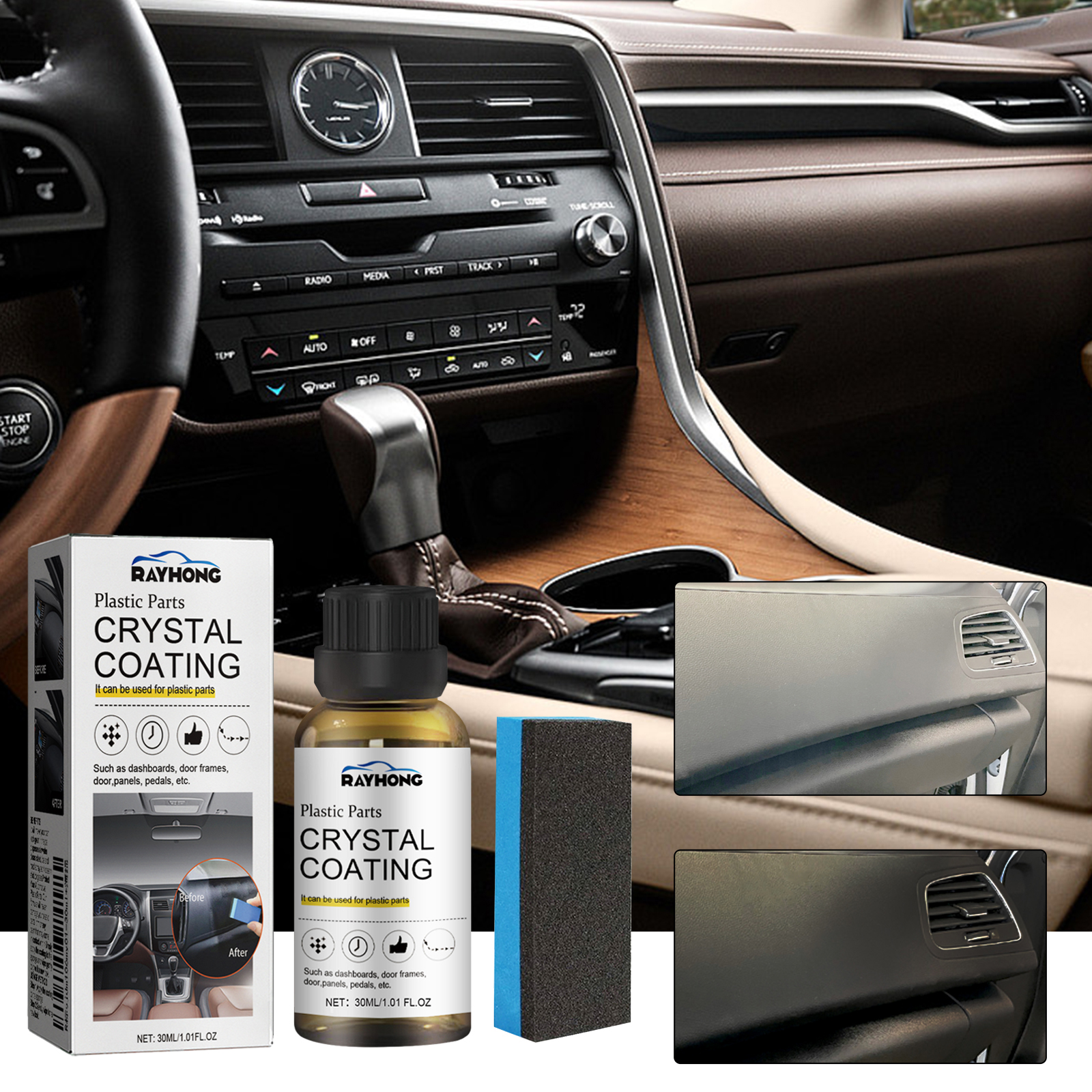 Rayhong Car Interior Plastic & Dashboard Coating – Crystal ...