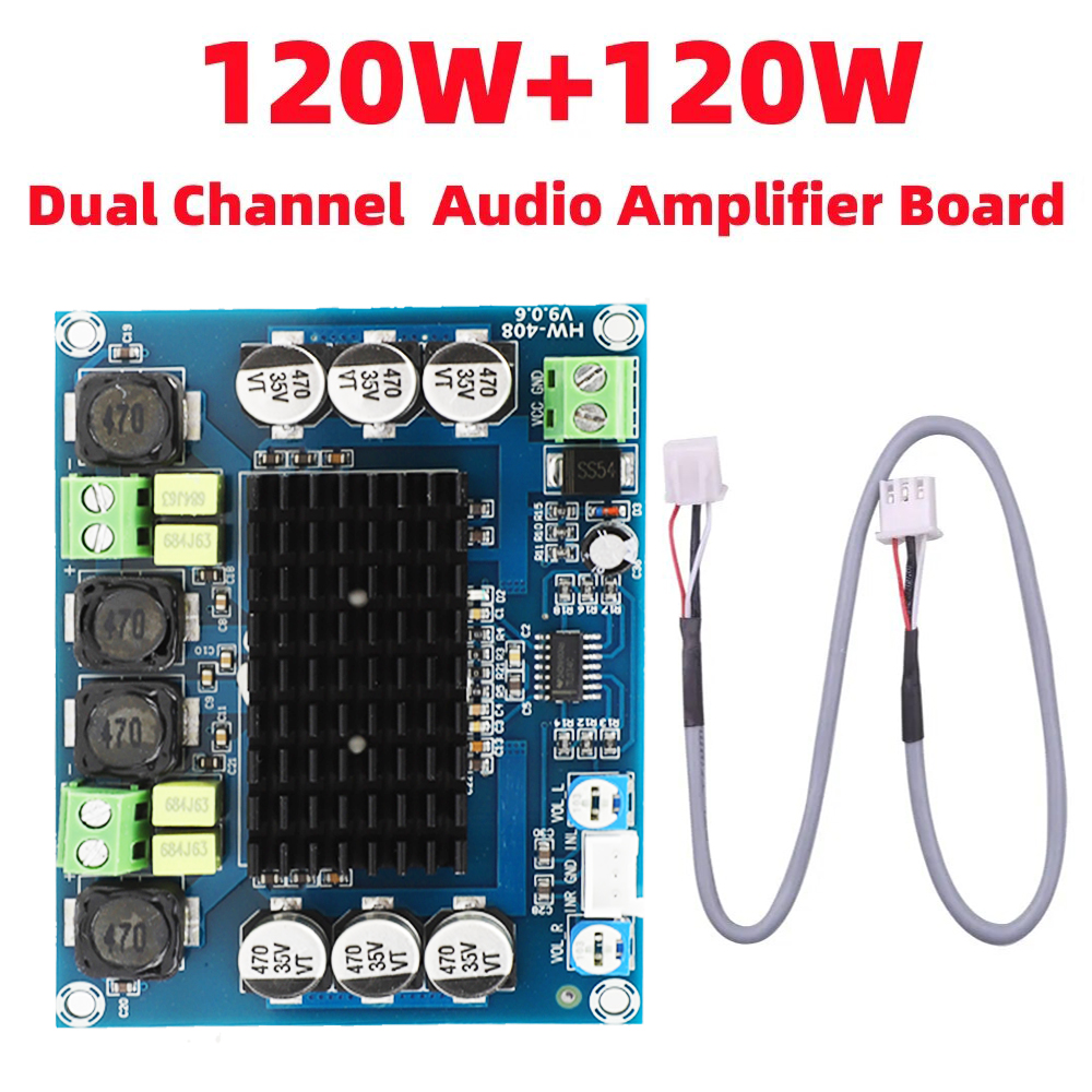 2*120W Dual DC12-26V Channel Digital Stereo Audio Power Amplifier Board ...