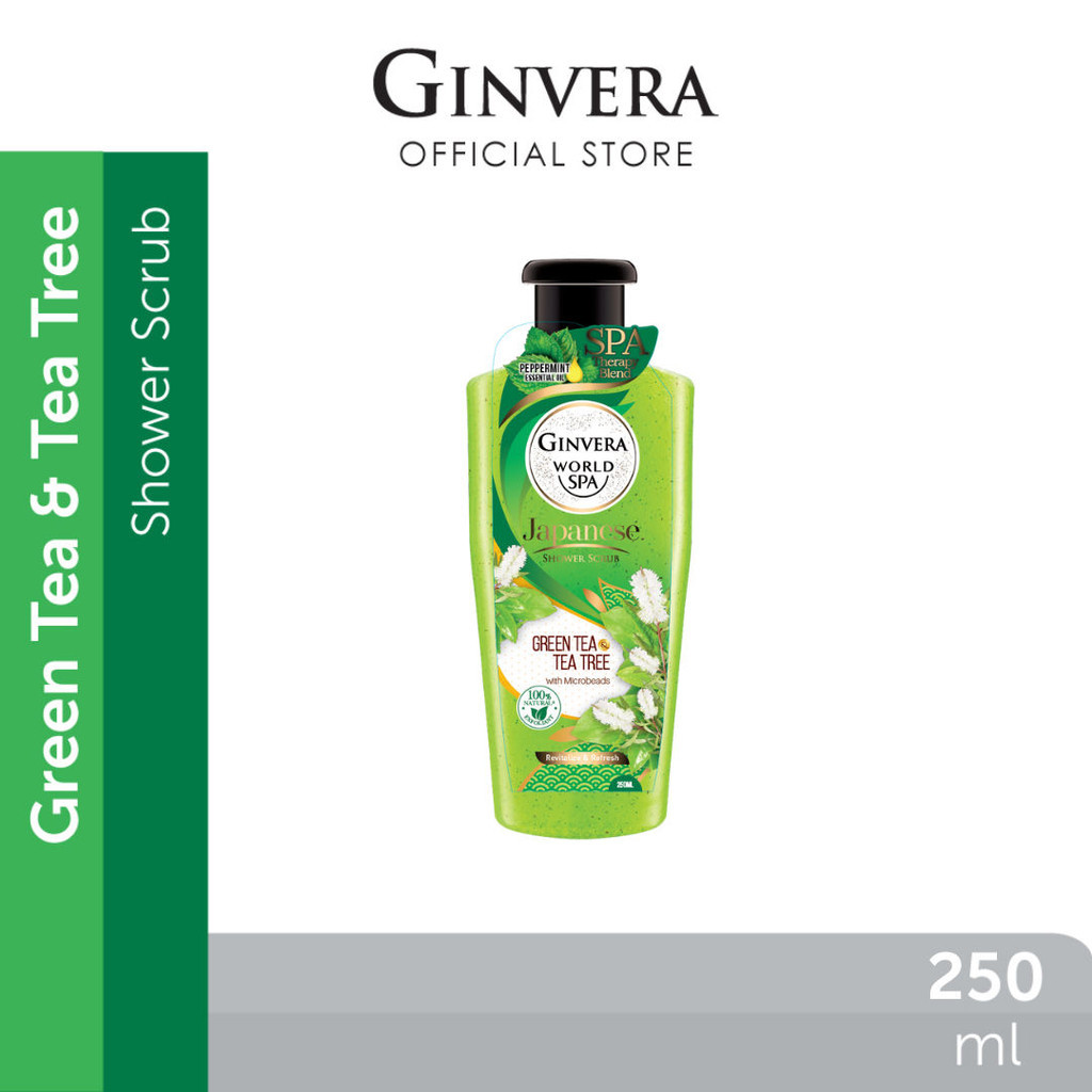 Ginvera World Spa Japanese Shower Scrub Green Tea & Tea Tree (250ml ...