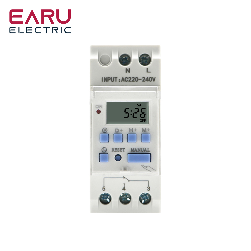 Din Rail THC 15A New type 2 wire Weekly 7 Days Programmable Digital ...