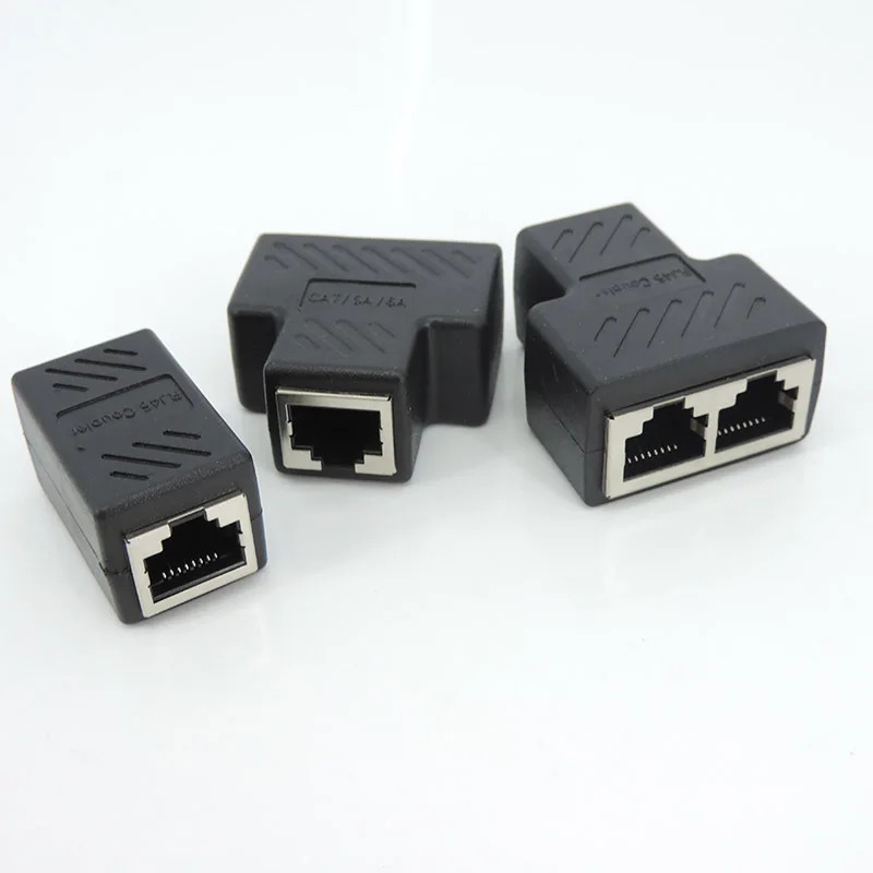 RJ45 to 2 way RJ45 Splitter Adapters connector Network extender ...