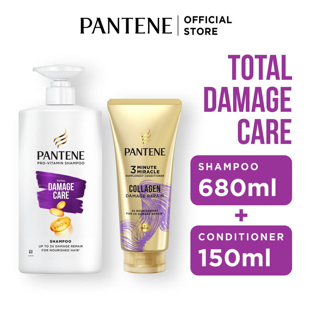 Pantene Pro-Vitamin Shampoo Total Damage Care 680 ml FREE Pantene ...
