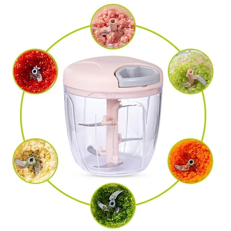 500/900ML Blender Chili blender Garlic Chopper Blender Manual Rotate ...