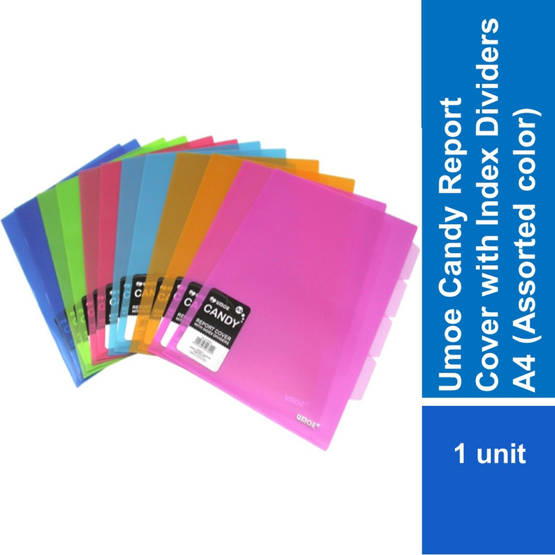 Umoe Candy Report Cover with Index Dividers A4 (Assorted color ...