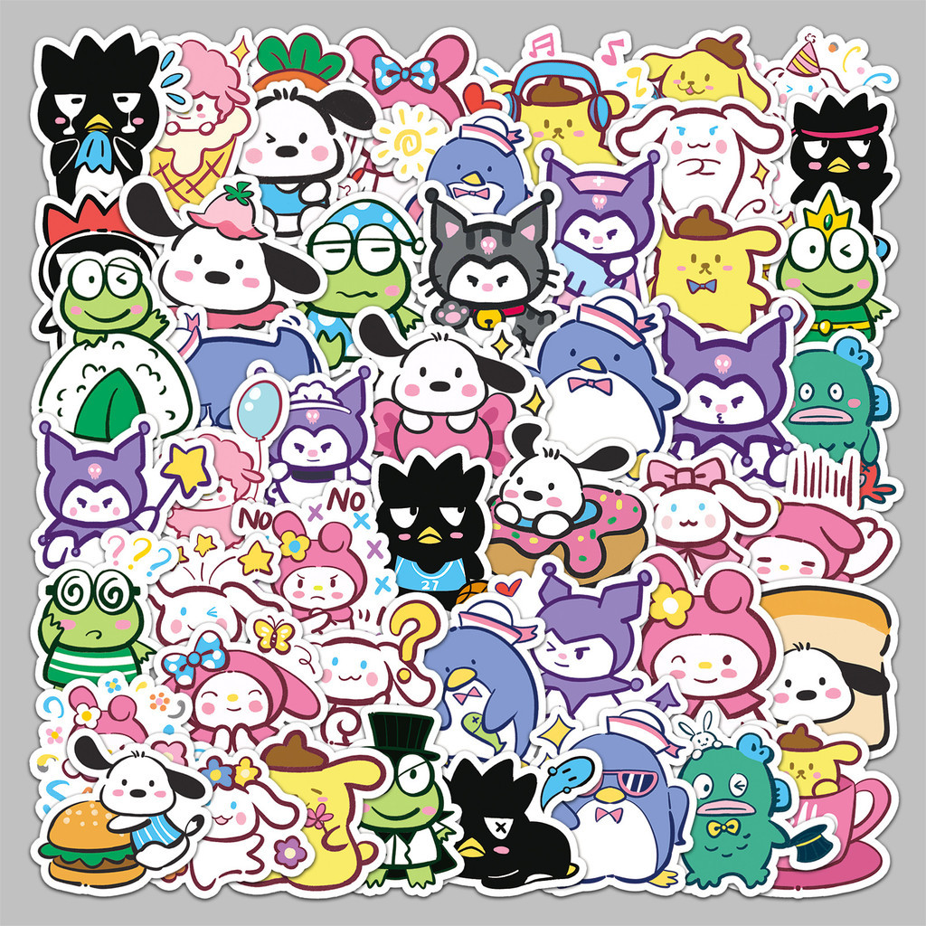 50Pcs Hand drawn Sanrio Series Graffiti Stickers for Suitcases Mobile ...