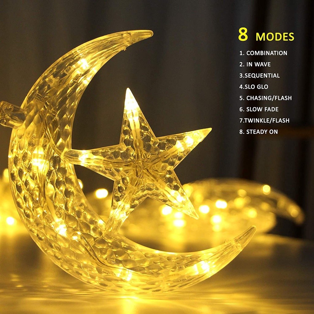 4M Star Moon Curtain String Lights 138LED Fairy Lights Decorations for ...