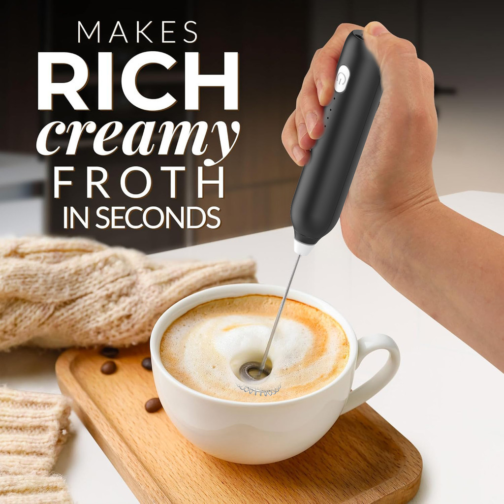 Milk Frother Rechargeable Handheld Electric Blender Coffee Frother ...