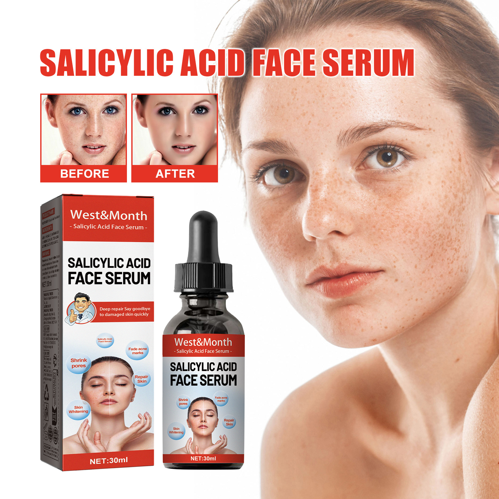 Salicylic Acid Face Serum for firming, lifting, brightening, reducing ...