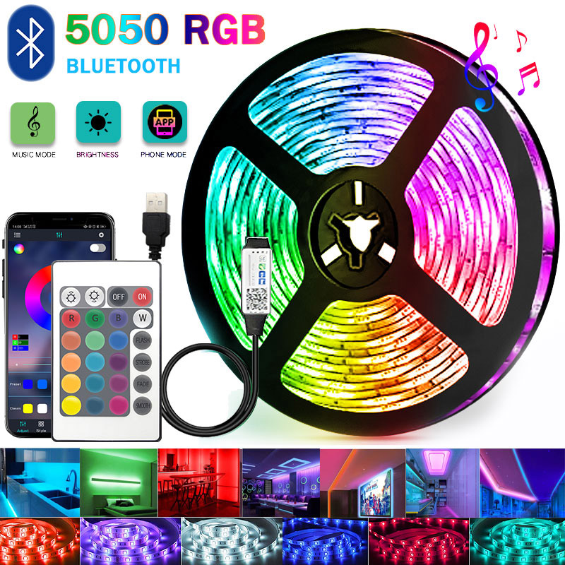 RGB LED Strip Light SMD 5050 USB Remote & APP Control Bluetooth ...