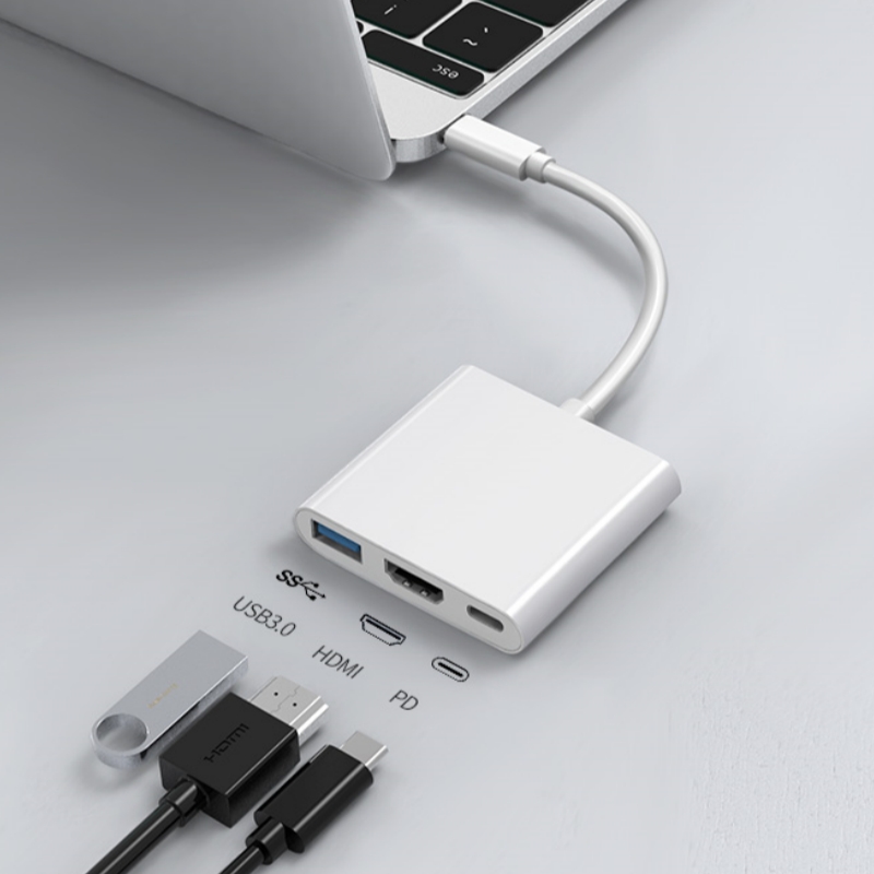 Portable USB To HDMI Multiport Converter 3 in 1 USB C Hub 4K30Hz Type C ...