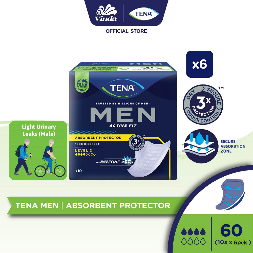 TENA Men Absorbent Protector Level 2 (6 x 10s) | Shopee Malaysia