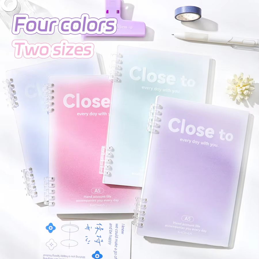 B5/a5 Binder Cover Set Spiral Ring Transparent Plastic Stationery ...