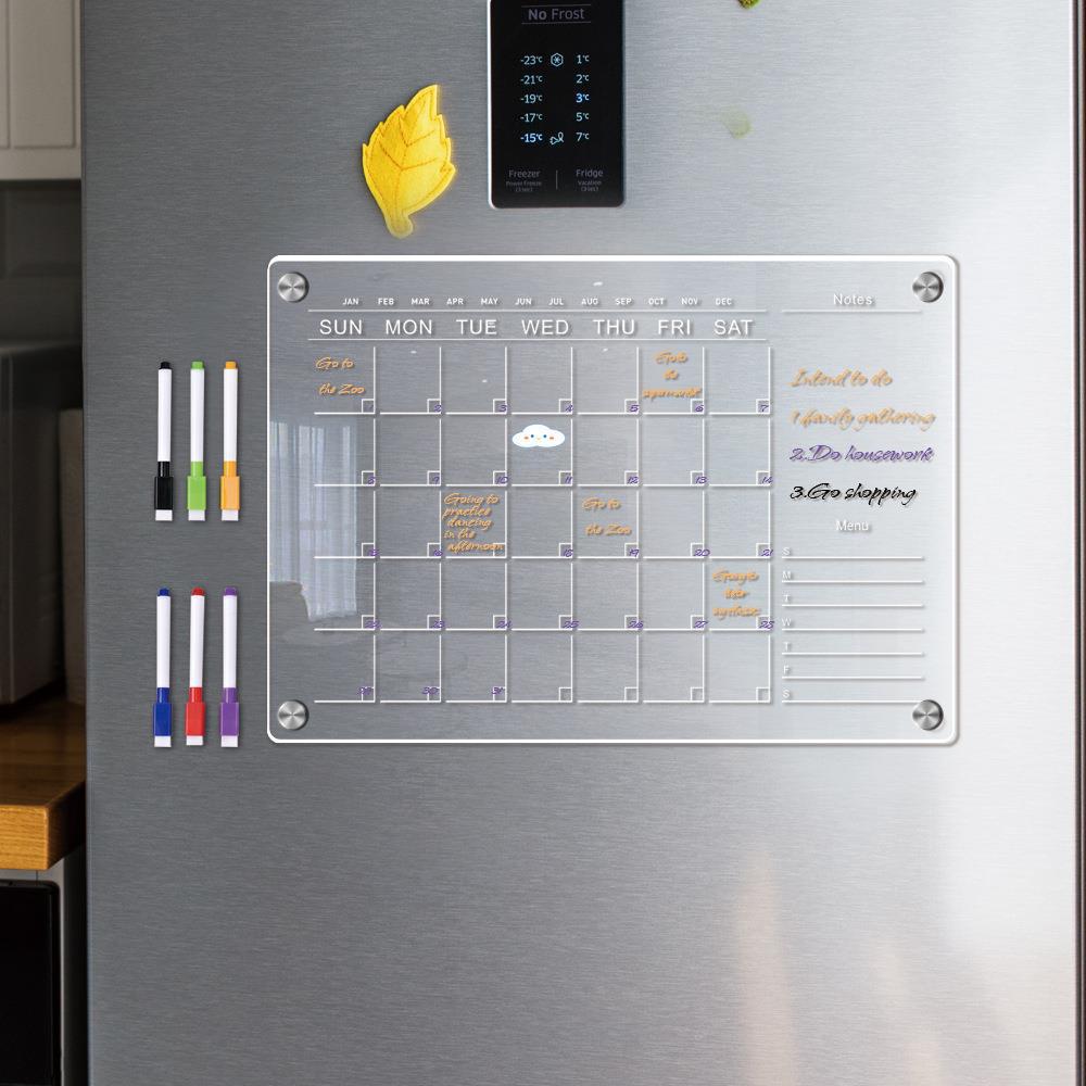 Clear Acrylic Magnetic Calendar Board - Daily, Weekly, Monthly Schedule ...