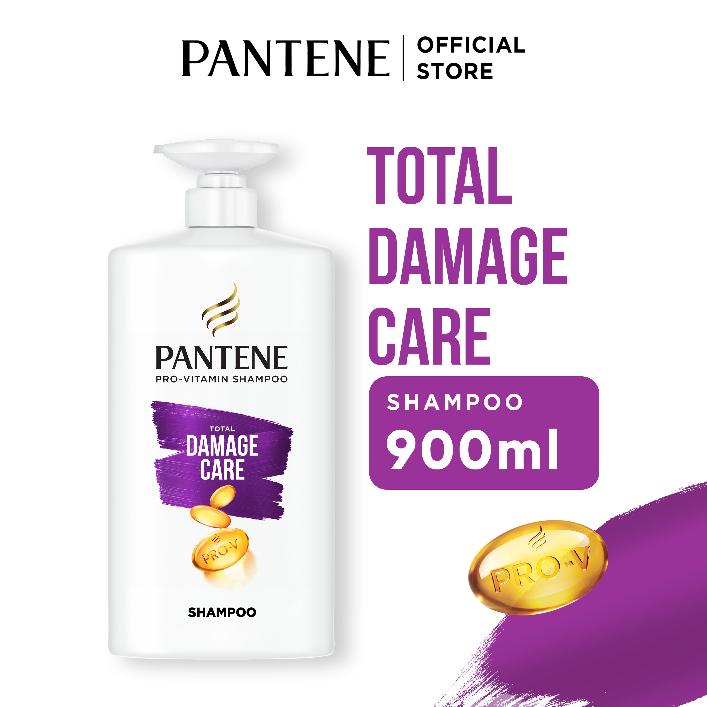 Pantene Pro-Vitamin Shampoo Total Damage Care Hair Care (900ml ...