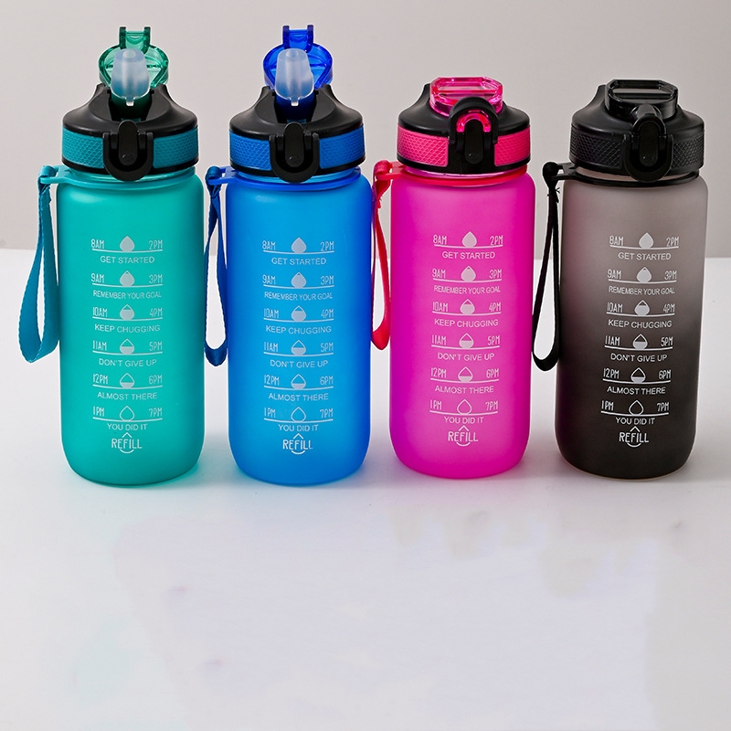 Motivational One-Click Open Gradient Color Water Bottle Time Marker ...