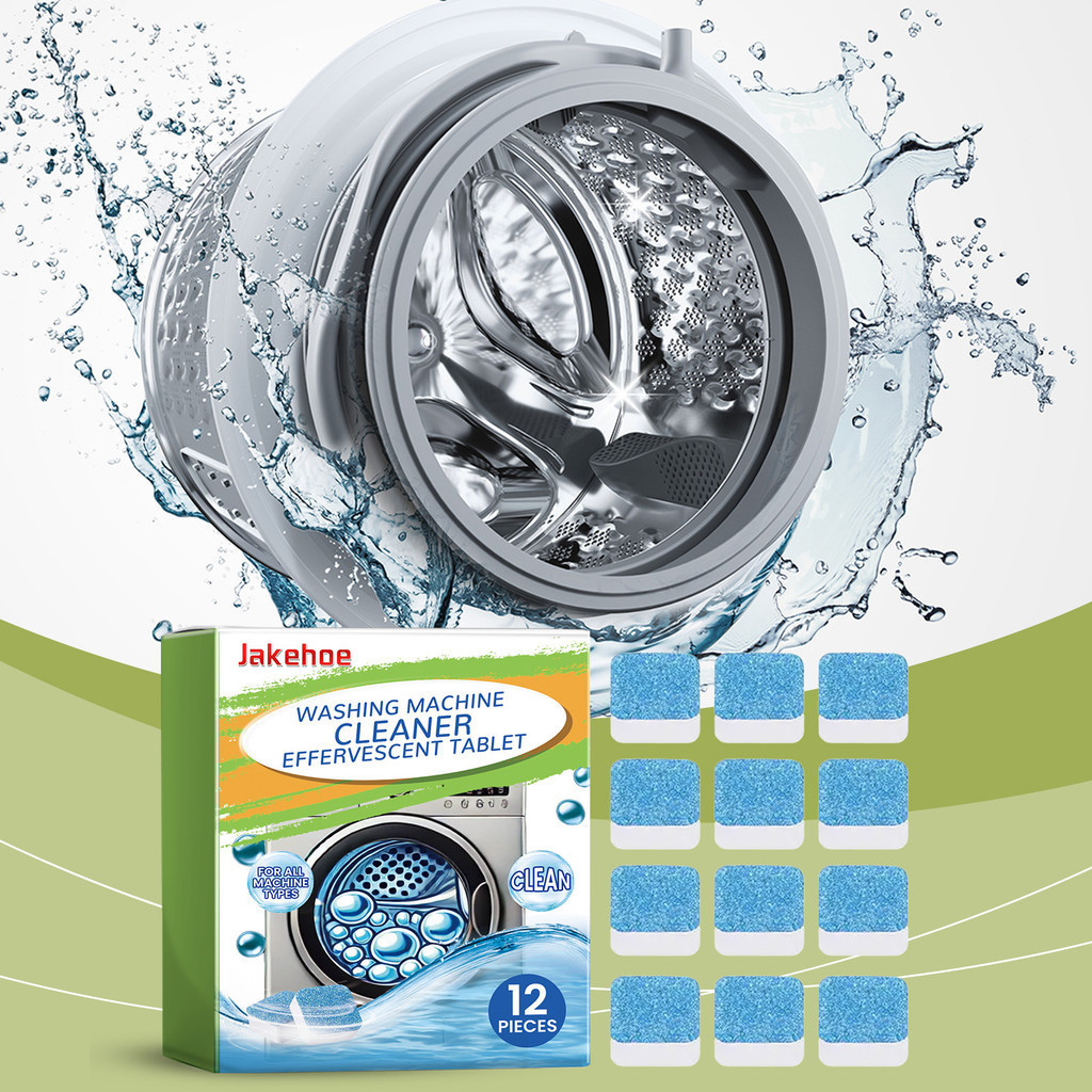 12 pieces JAKEHOE Washing Machine Cleaning Tablets Drum Type Washing ...