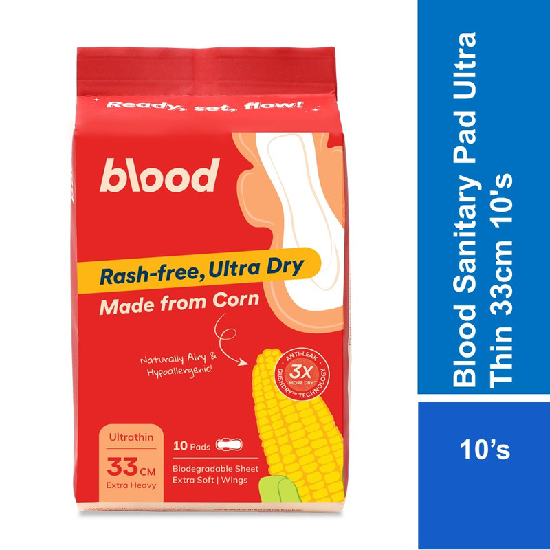 Blood Sanitary Pad Ultra Thin 33cm 10's | Shopee Malaysia