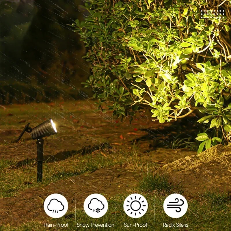 1PC Solar Spotlight Outdoor Courtyard Lawn Light Garden Colorful ...