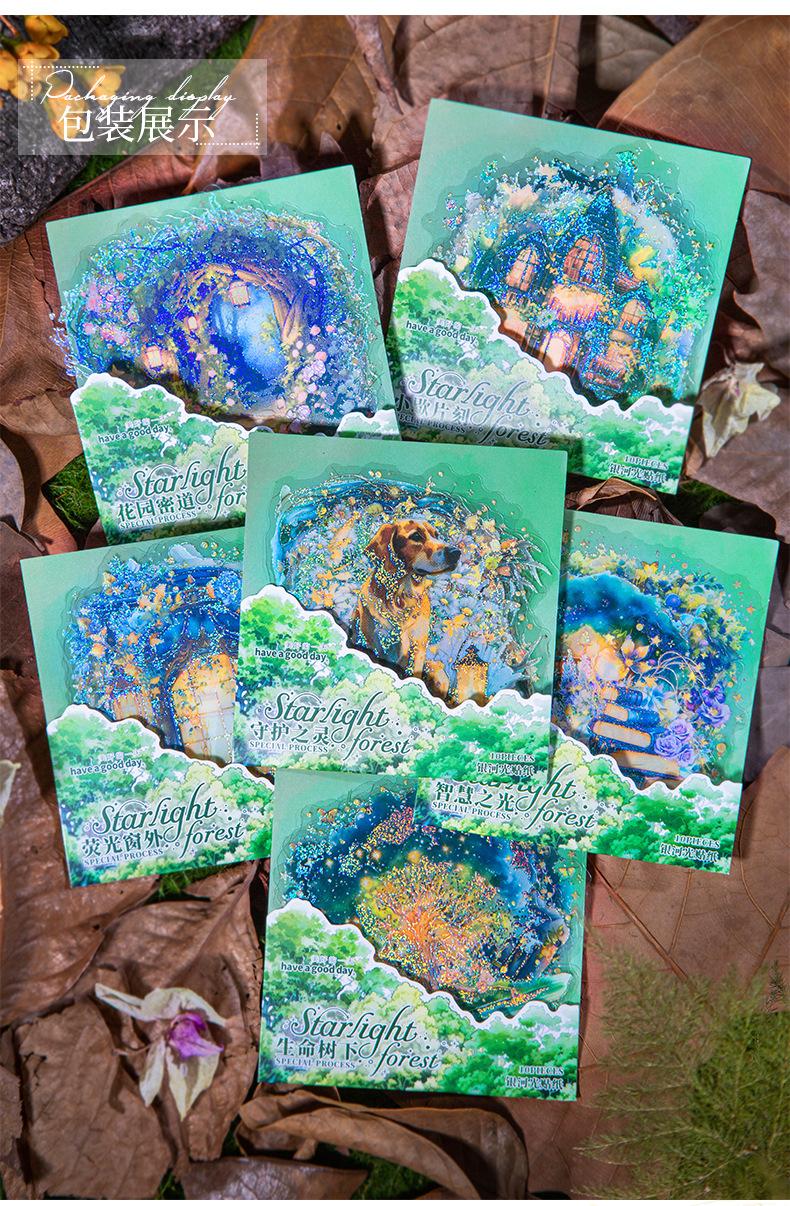 Mr.Paper Starlight Forest Milky Way Light Stickers 10pcs/Set Colorful ...