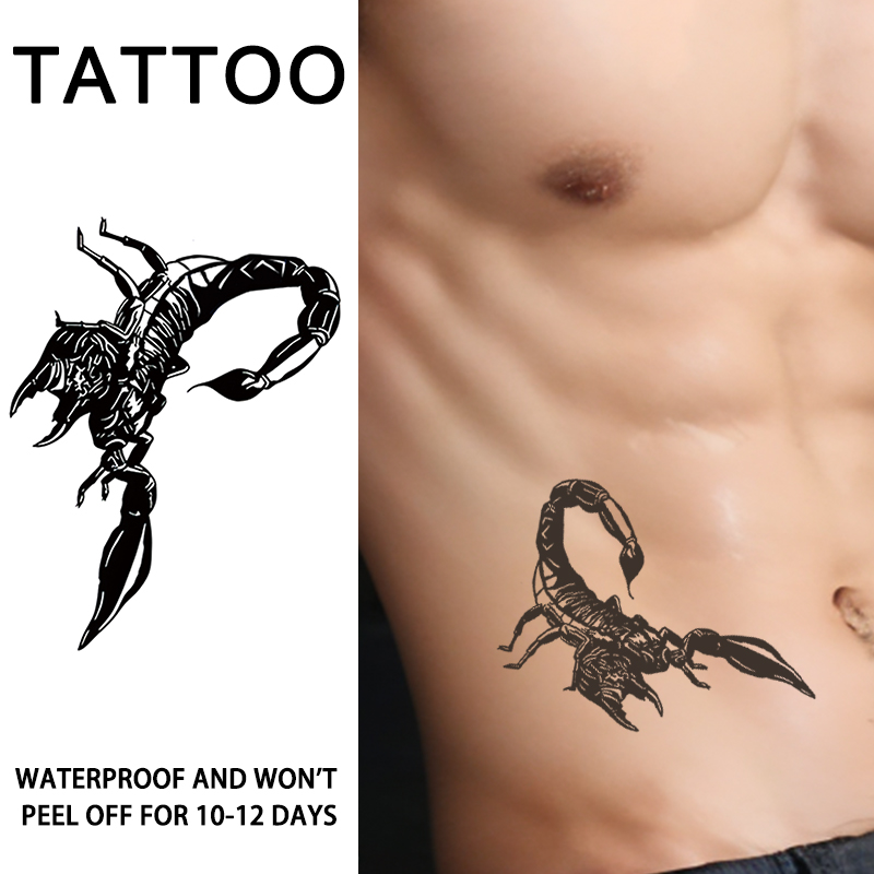 Herbal Semi-Permanent Scorpion Tattoo Stickers Men Women Waterproof ...