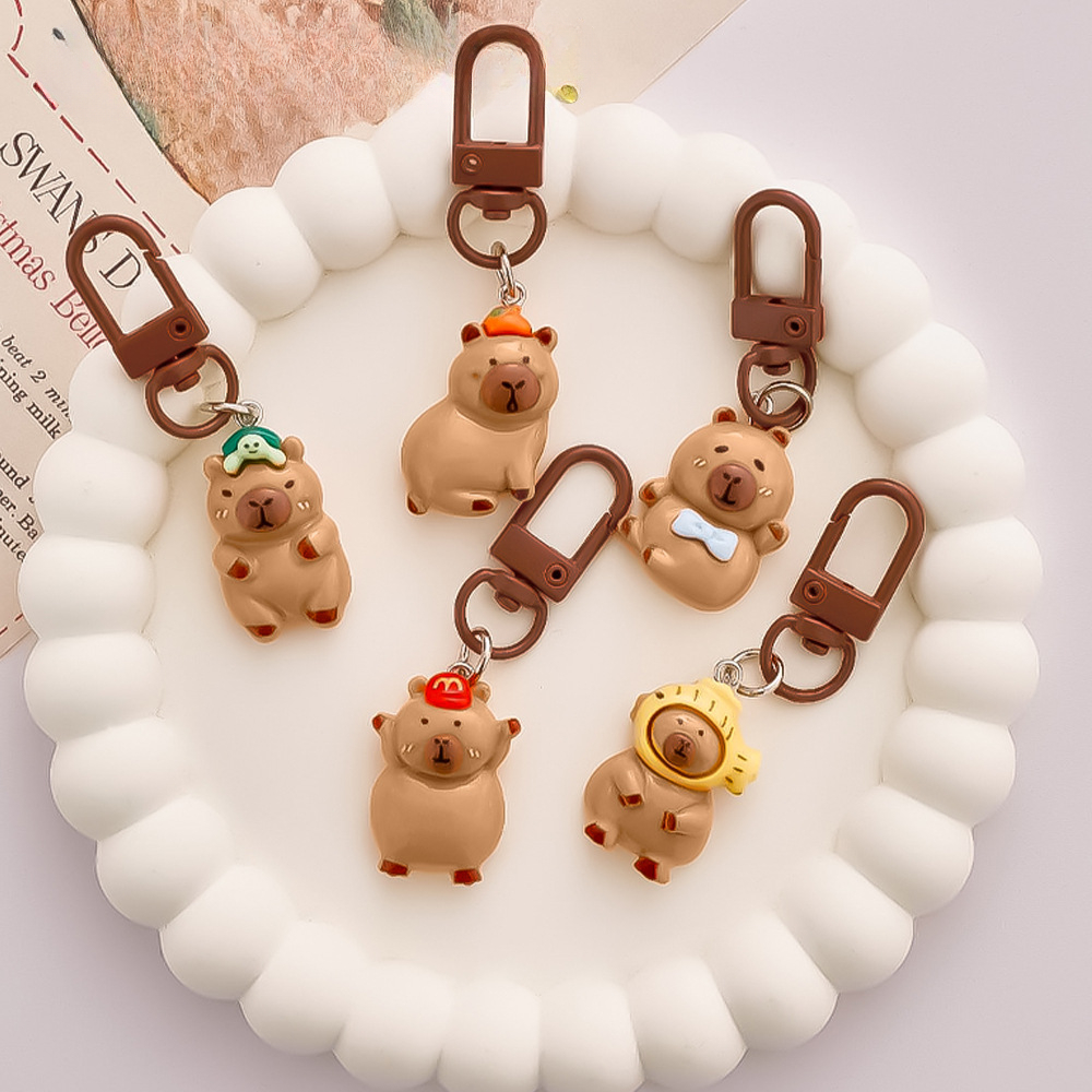 1Pcs Cute Capybara Keychain Student Key Chain Accessories Pendant ...
