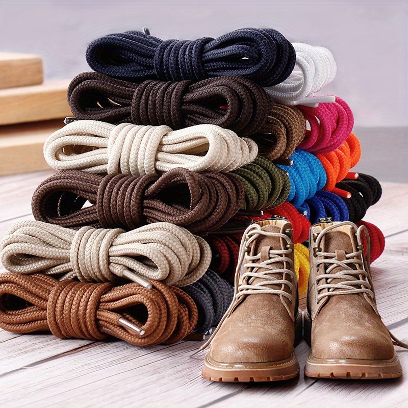 1pair Martin Boots Overall Boots Round Thick Long Shoelace Rope Classic ...