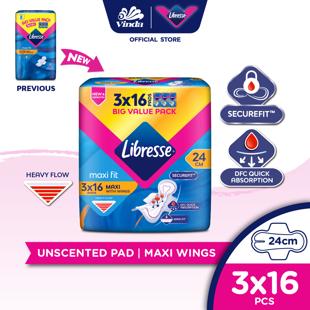 Libresse Maxi Wings 24cm (3x16s) | Shopee Malaysia