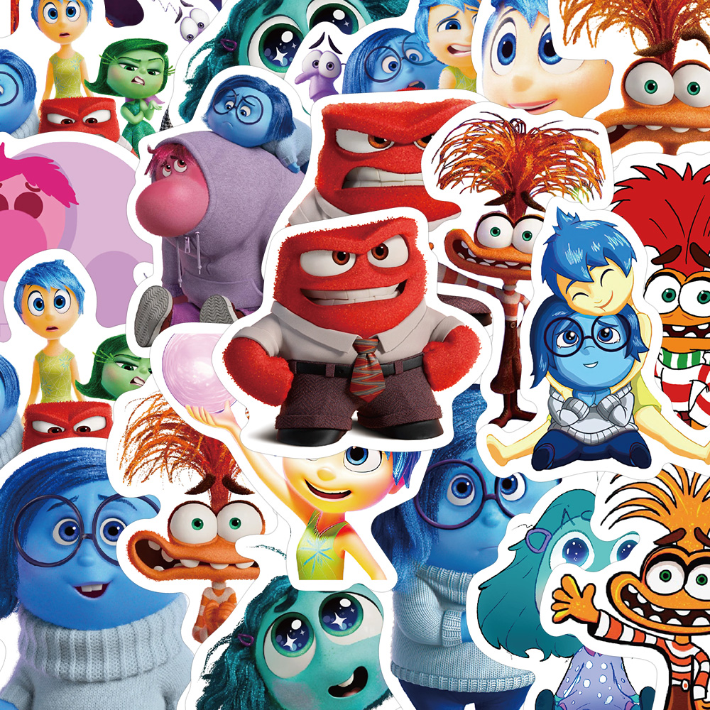 50Pcs Inside Out Stickers Cartoon Graffiti Stickers Waterproof PVC Cartoon Decoration Gifts ...