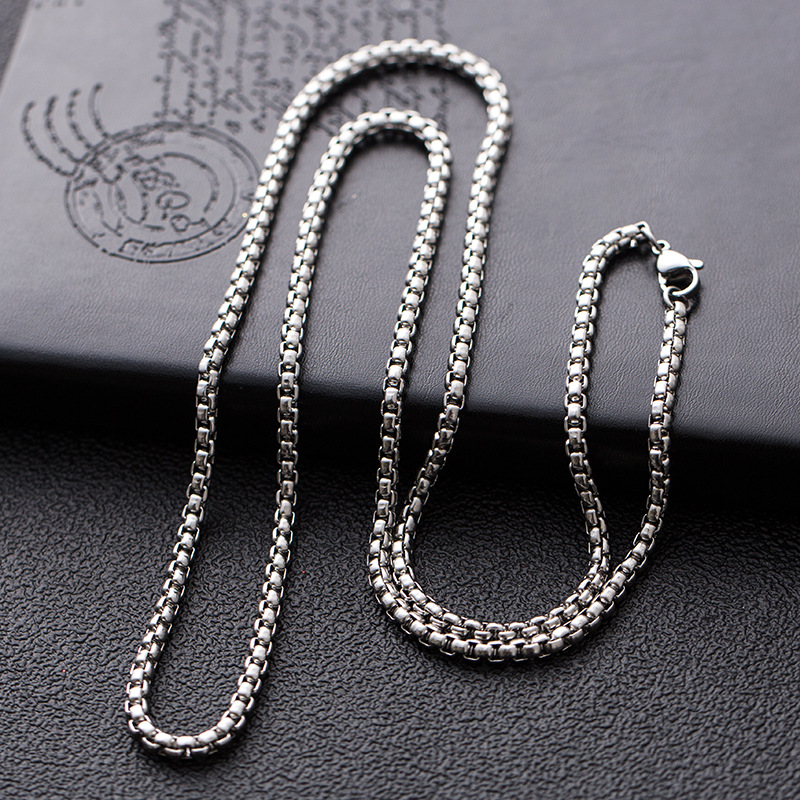 Men's minimalist and personalized titanium steel necklace, men's single ...