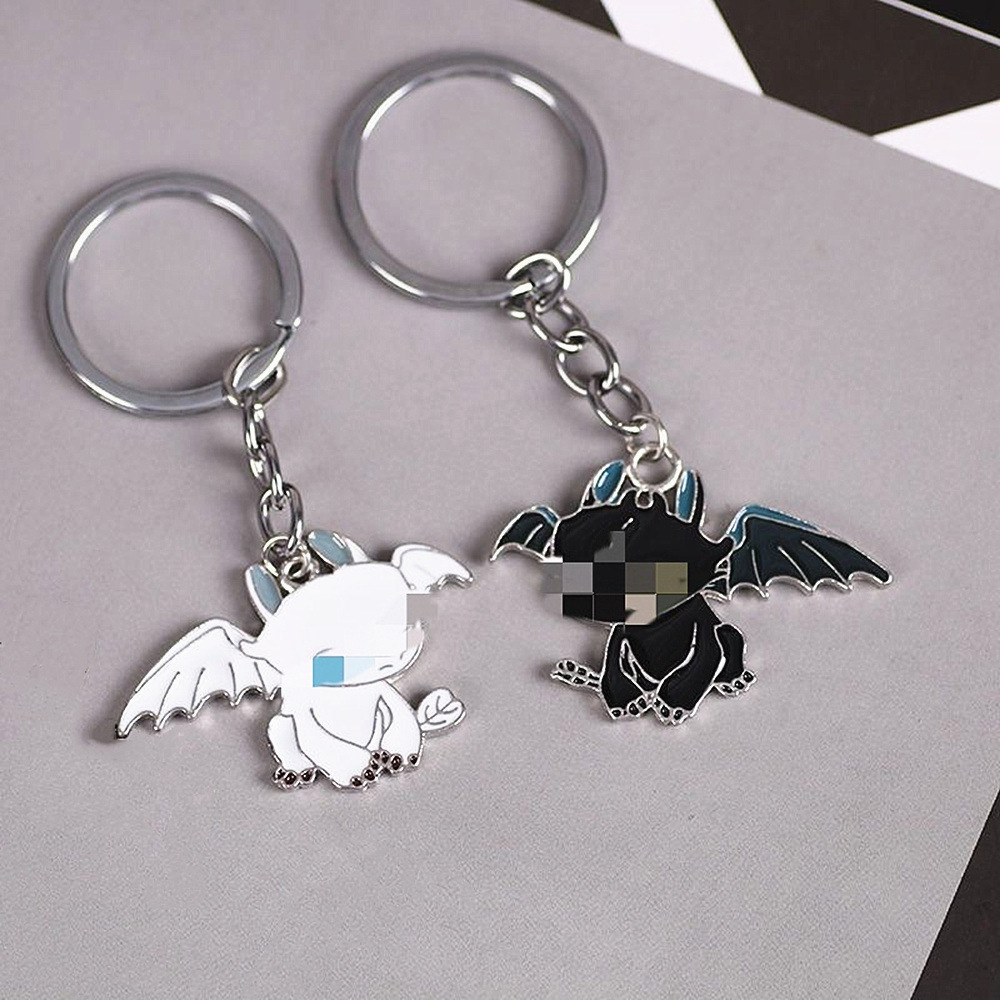 1pcs Black White Dragon Double Brake Keychain Tame Dragon Master ...