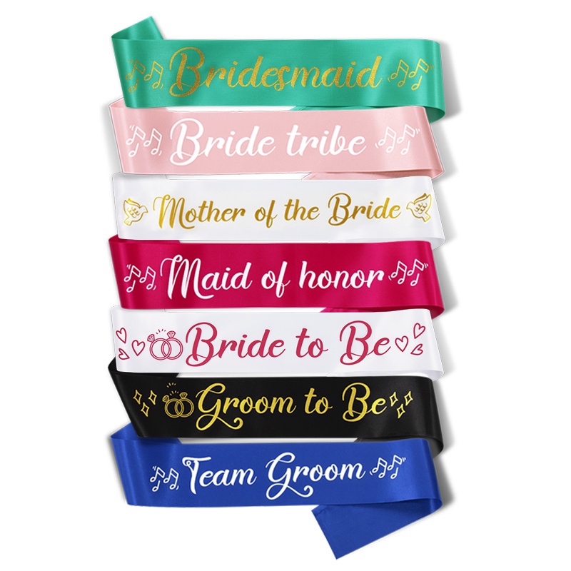 Bridal Shower Sash Bride to Be Groom to Be Sash Team Groom Team Bride ...