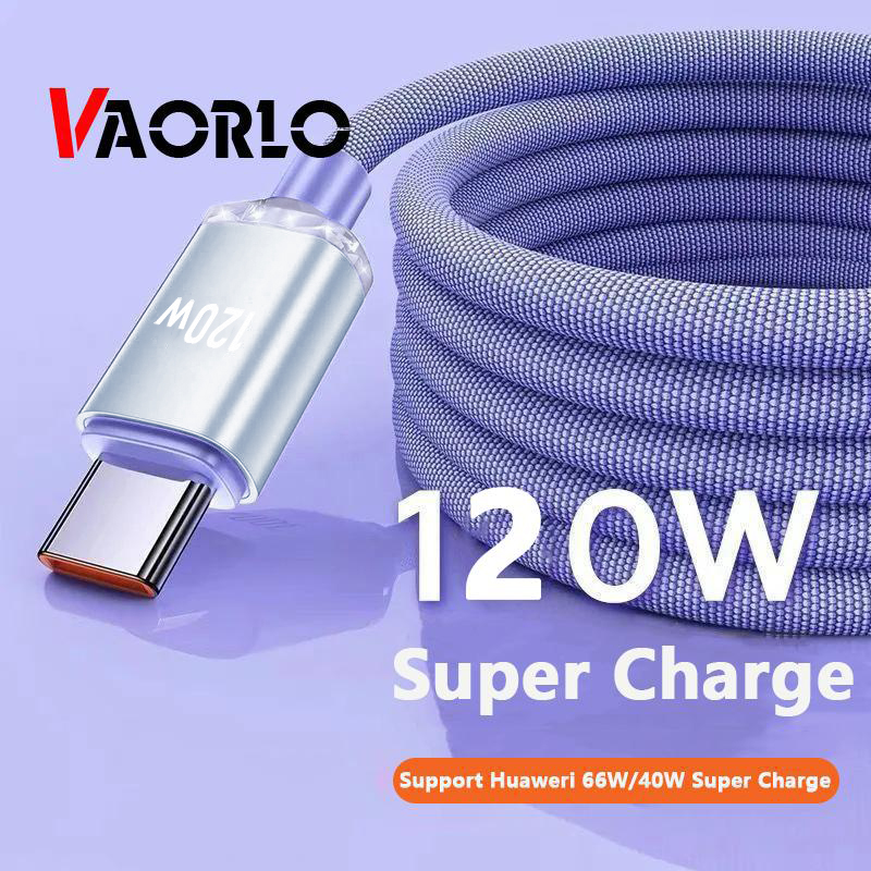 120W Super Fast Charging Cable 6A USB Cable Type C Data Wire USB C ...