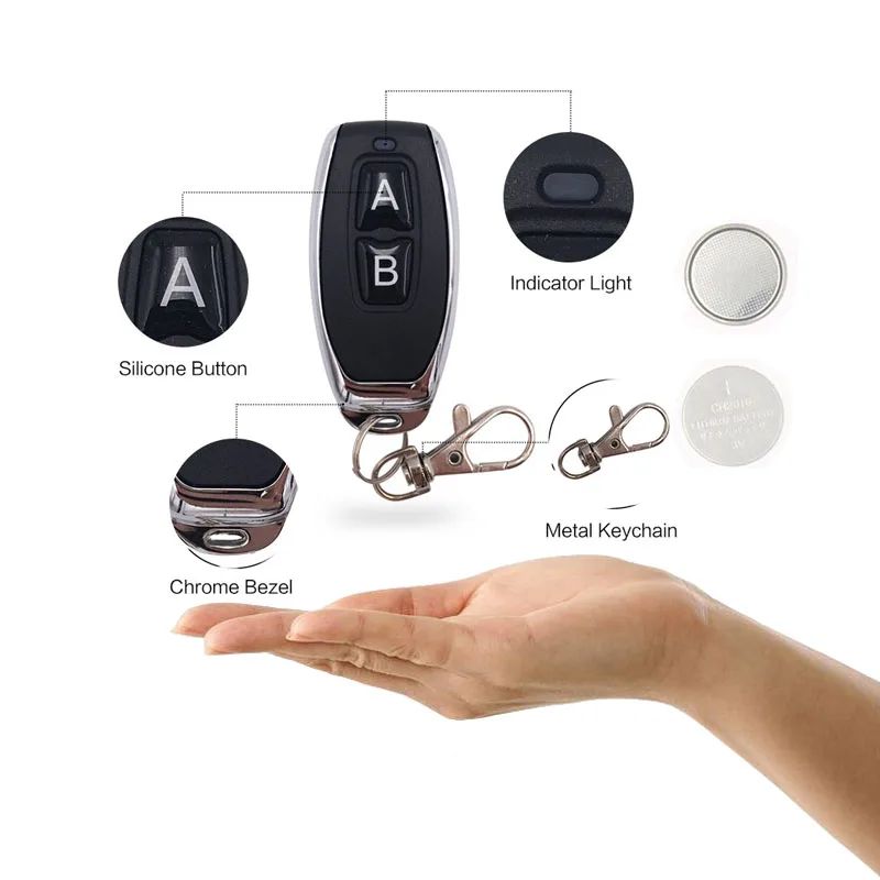 Universal Gate Remote Control Switch, 433 MHz, DC 12V 10A Relay ...