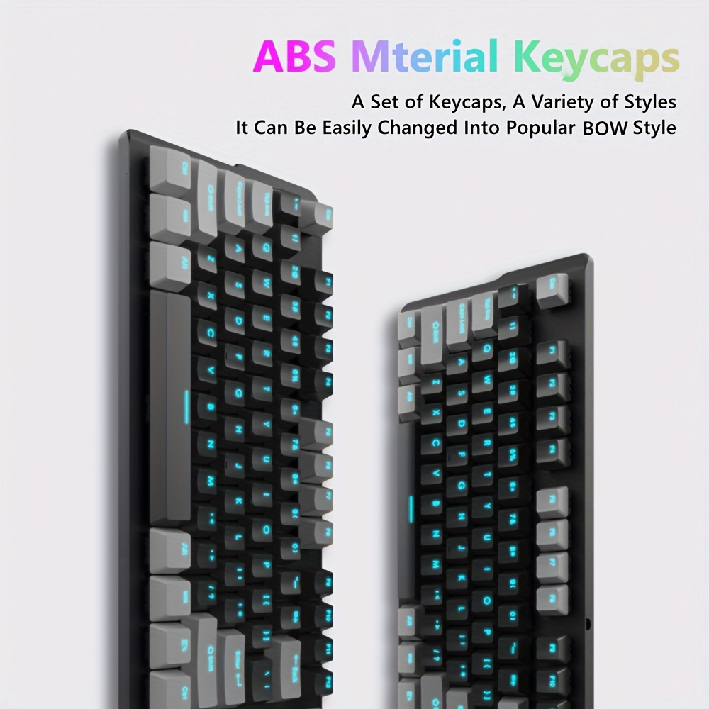 Gaming Keyboard Mechanical Transparent Keycaps Kit Layer Letter ...
