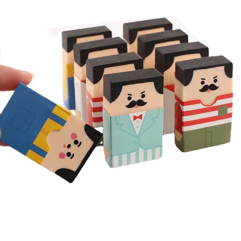 1pc Style Random Creative Funny Bald Cute Eraser ins Old Man Super ...