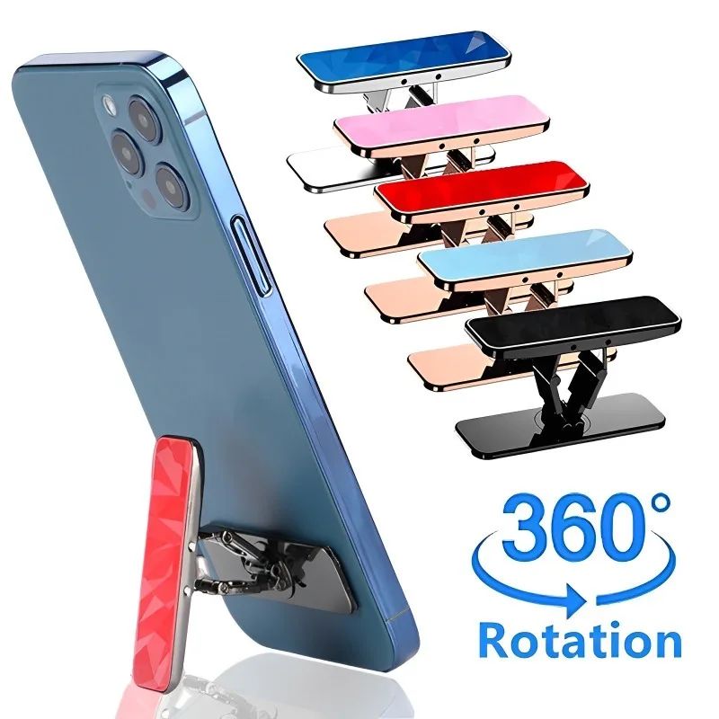 Luxury Mini Phone Holder 360° Rotating Invisible Metal Folding Phone ...