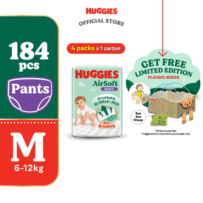Huggies Airsoft Pants Animal Playbox M46/ L36/ XL30/ XXL24 (4 Packs ...