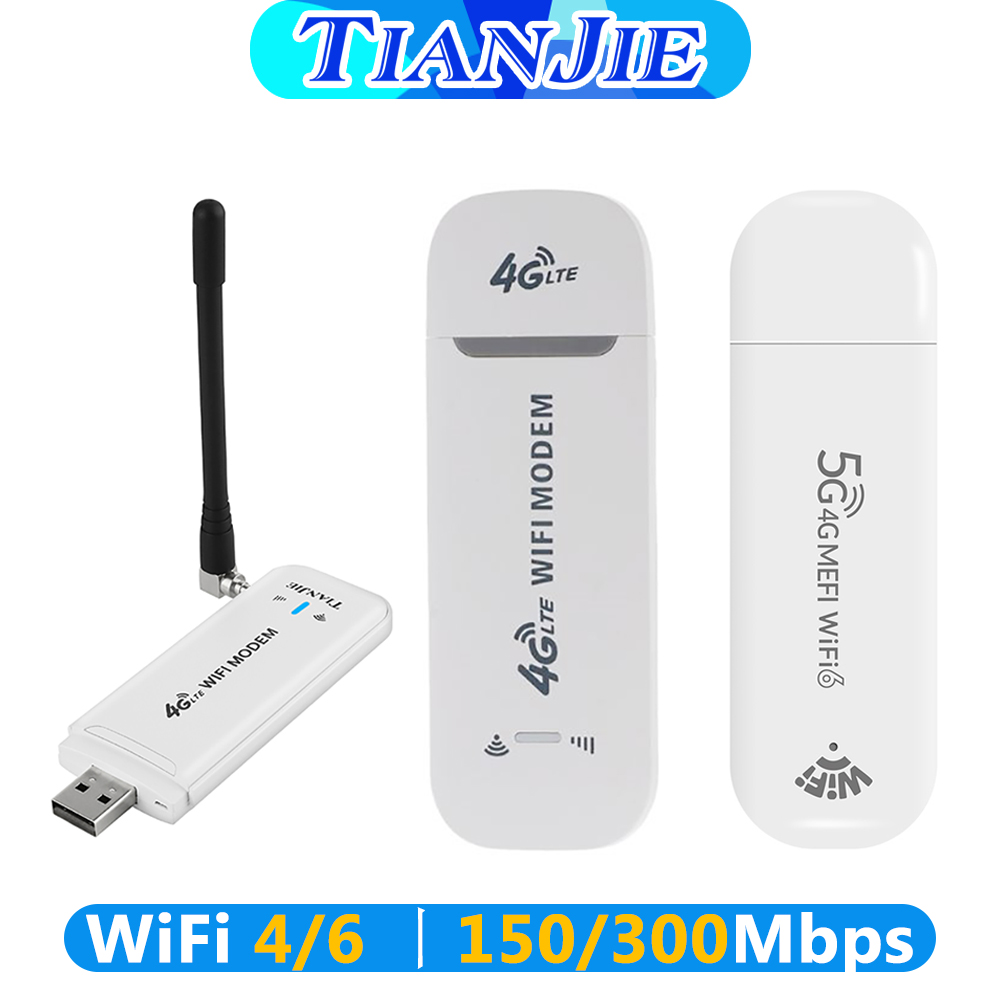 TIANJIE 4G LTE Wifi Router USB Portable Modem With Hotspot 100&300Mbps ...