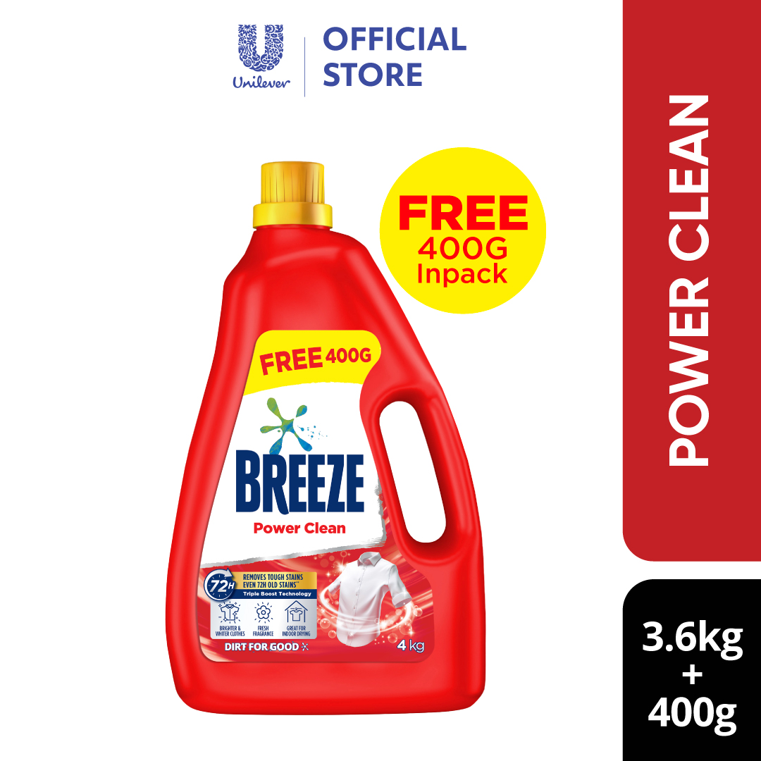 Breeze Liquid Detergent Power Clean 4kg (Promo Pack) | Shopee Malaysia
