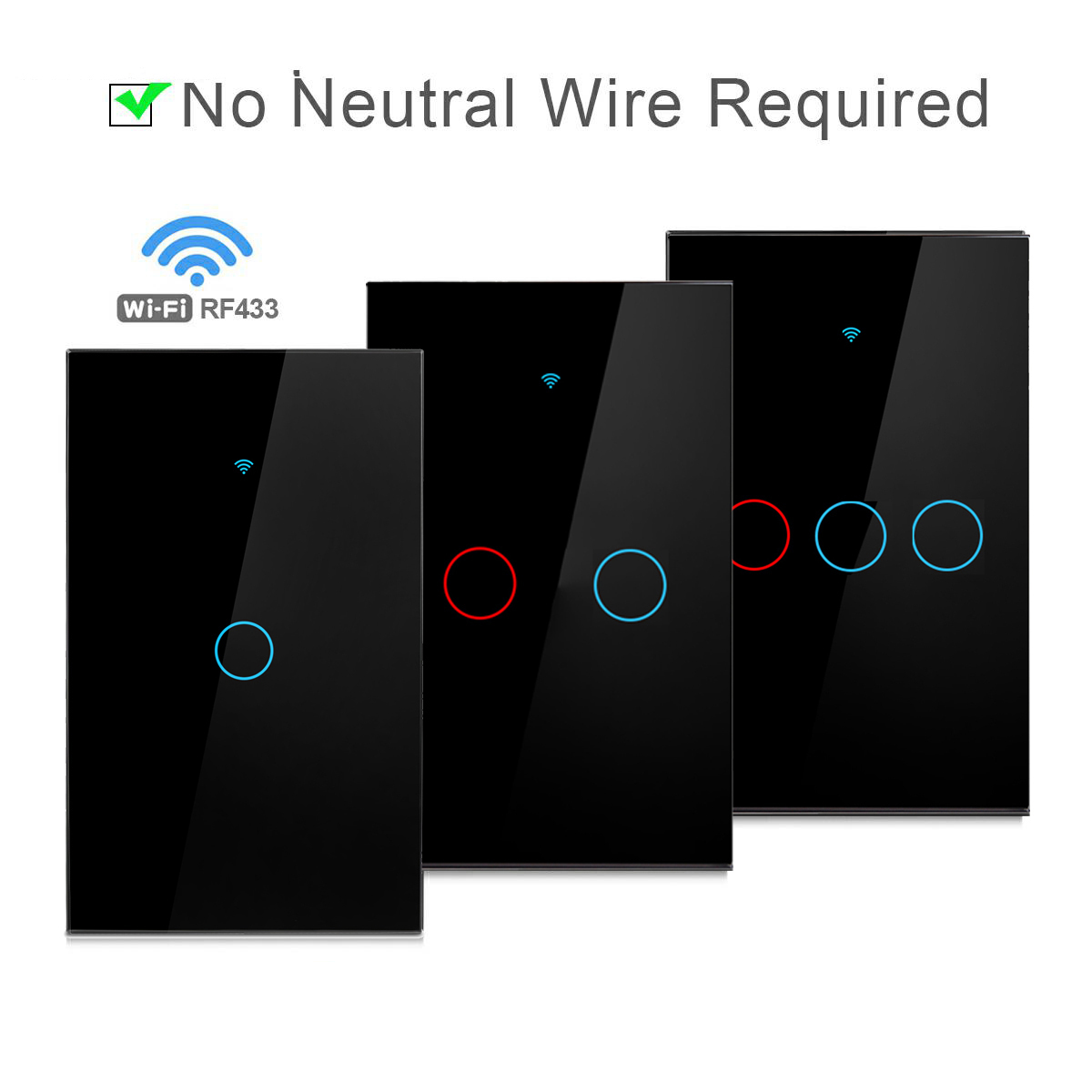 Work With Tuya WiFi US Smart Touch Light Switch 1/2/3/4 Gang Smart Home ...