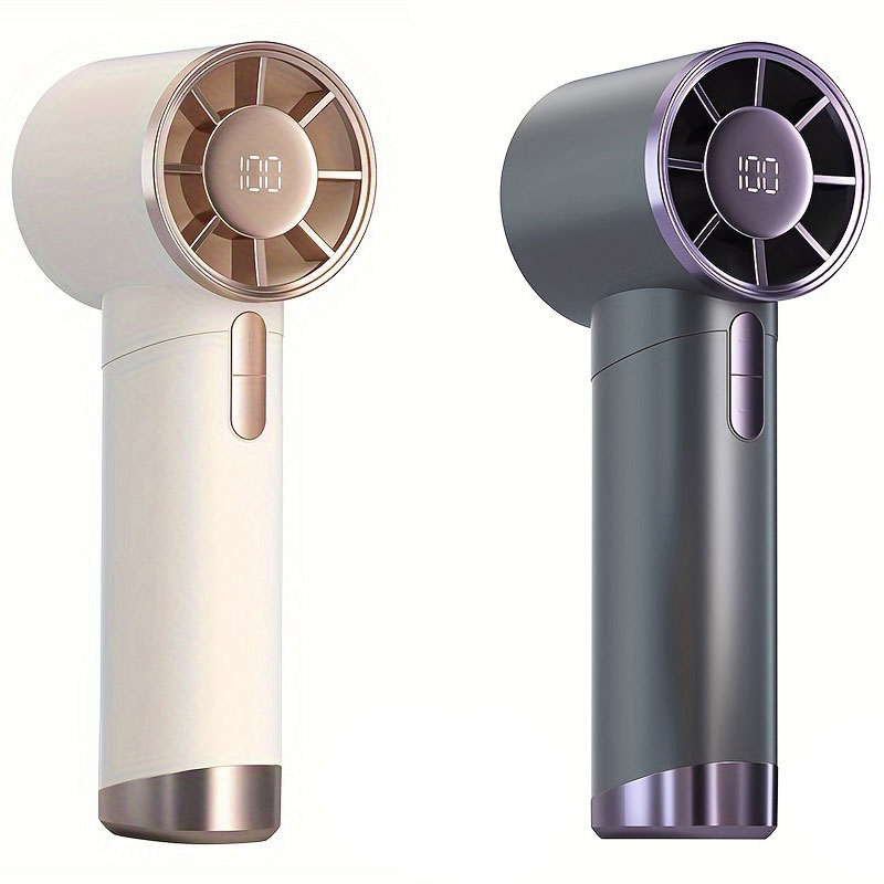 Turbo Mini Fan Rechargeable 1-120 Speed Adjustable LED Display Metal ...