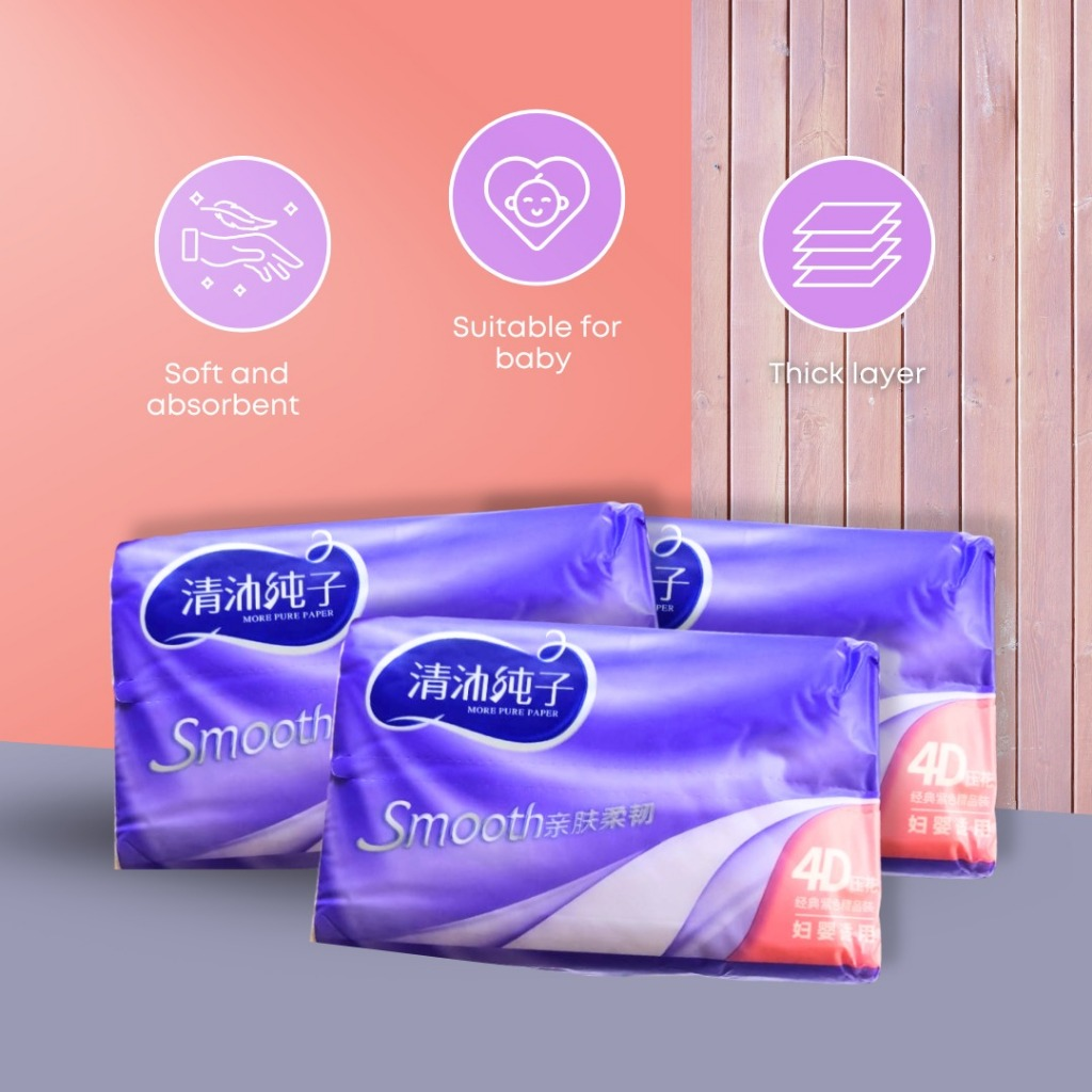 [Shopee Choice] 4D Deco Embossed Thick Facial Tissue 320 sheets Tisu ...