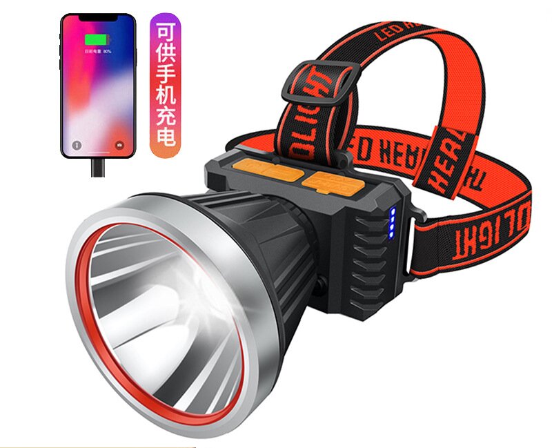led induction headlight ultra long life strong light outdoor charging fishing headlight multi ...