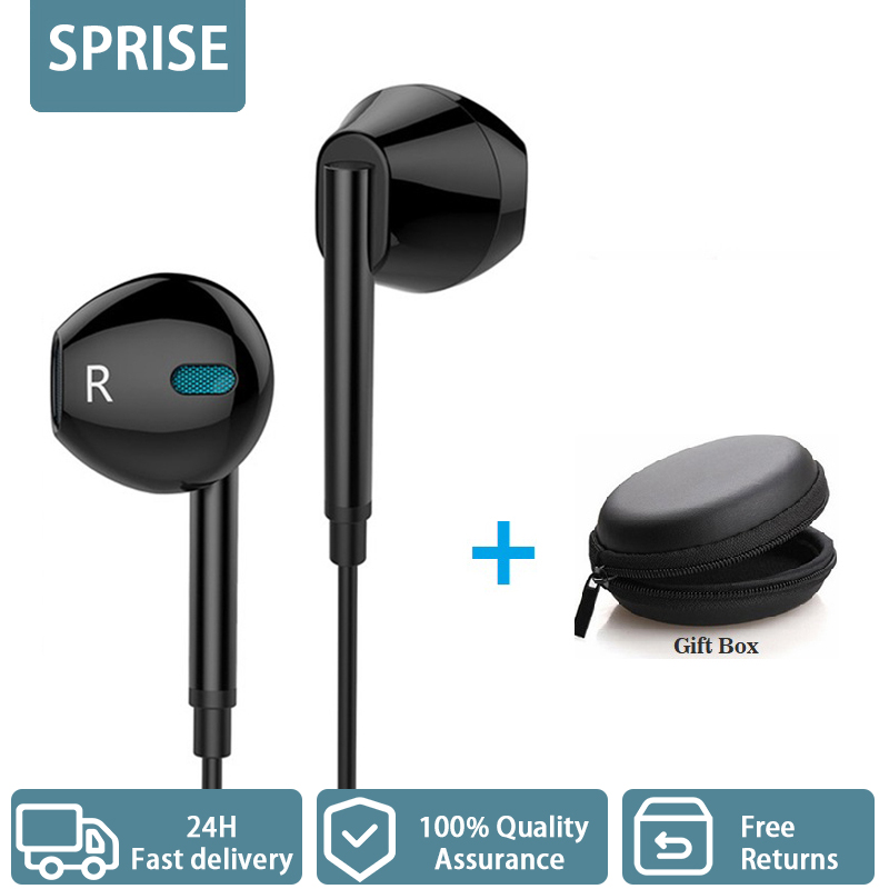 SPRISE M15 Noise Cancelling Wired Earphone With Mic Metal Stereo Bass ...