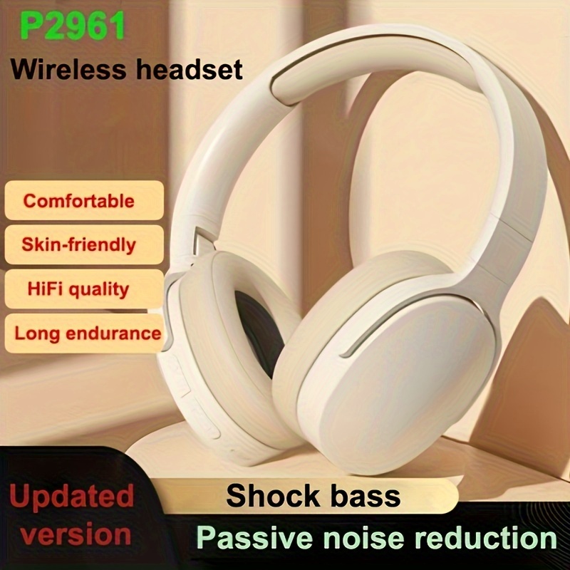 P2961 Wireless Over-Ear Bluetooth Headphones Hi-Fi Stereo Sports HD Mic ...