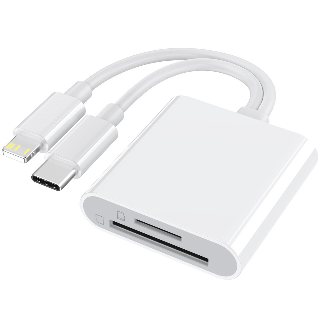 SD Card Reader for iPhone iPad Dual Lighting Connector Memory TF Card ...