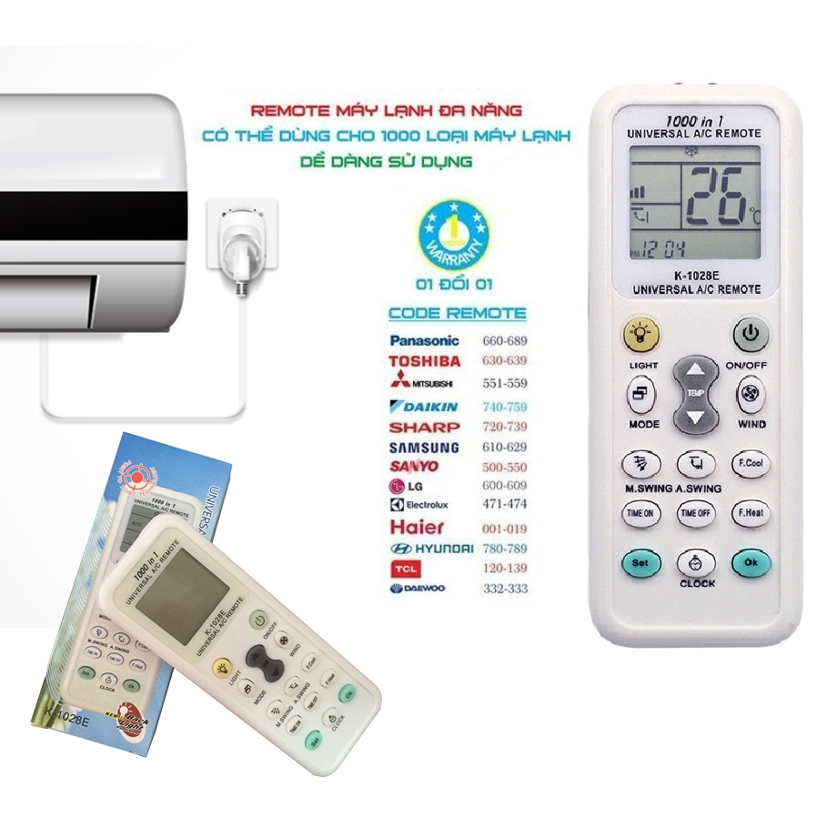 Universal Air Conditioner Remote K-1028E One-Key Low Power Consumption ...